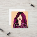 Girl with red violet hair Calling Card | Zazzle