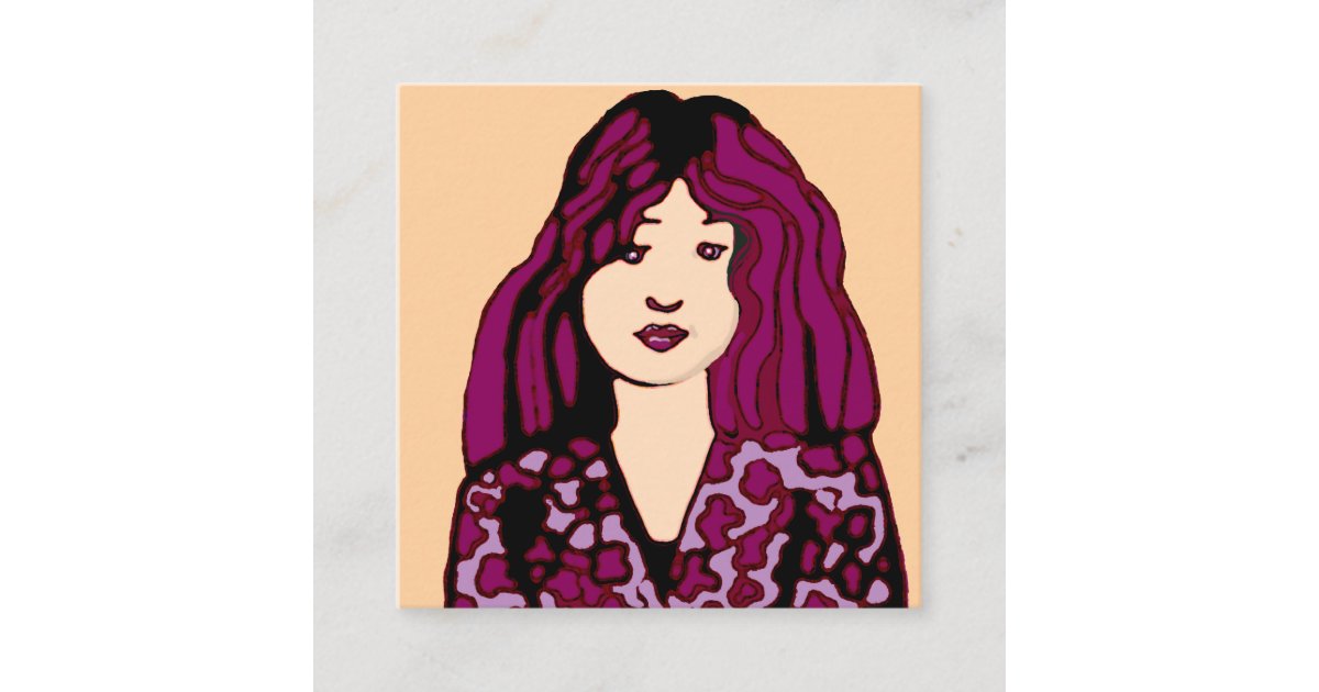 Girl with red violet hair Calling Card | Zazzle