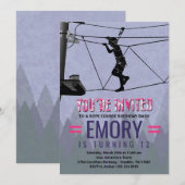 Girl Zipline Ropes Course Birthday Invitation | Zazzle