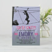 Girl Zipline Ropes Course Birthday Invitation | Zazzle