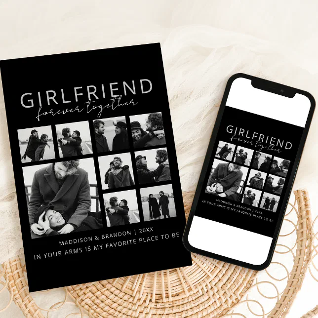 Girlfriend Together Forever Photo Collage Holiday Card | Zazzle
