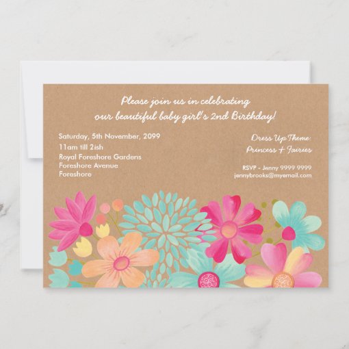 Girls 1st Birthday Party Number Photo Invitation | Zazzle