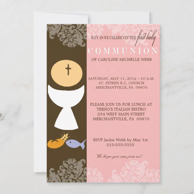 Girl's 1st Communion Invitation | Zazzle