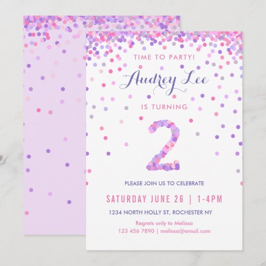 Girls 2nd Birthday Second Birthday Party Invitation | Zazzle.com