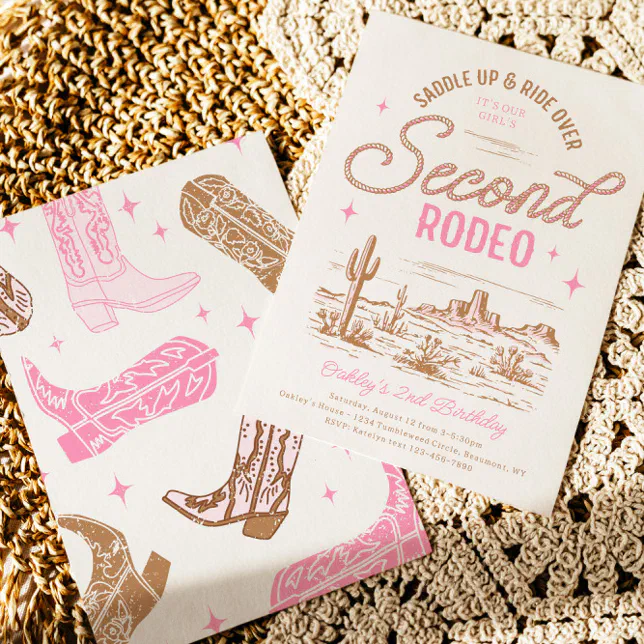 Girl's 2nd Rodeo Birthday Invitation | Zazzle