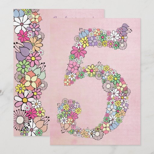 Girls 5th Birthday Party Custom Invite Invitation | Zazzle