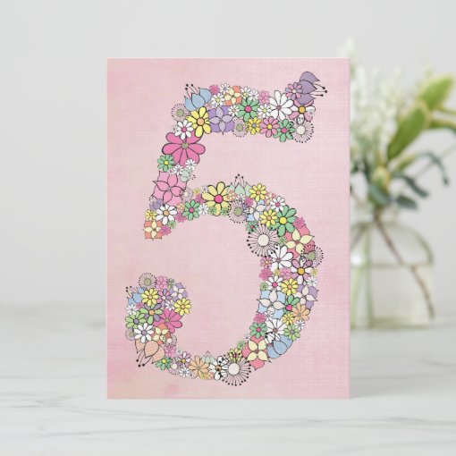 Girls 5th Birthday Party Custom Invite Invitation | Zazzle