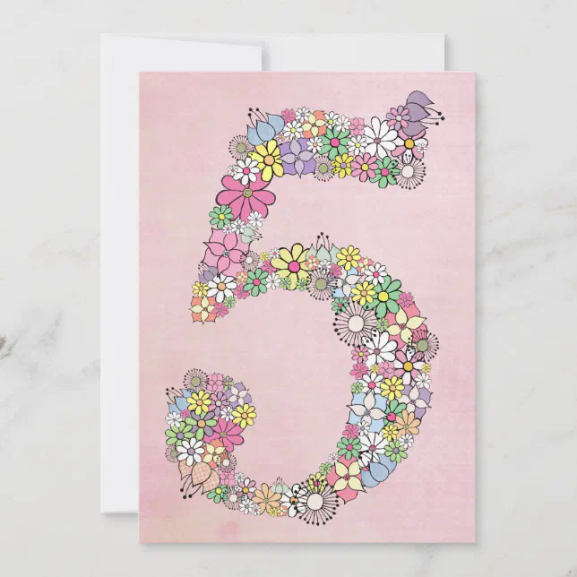 Girls 5th Birthday Party Custom Invite Invitation | Zazzle