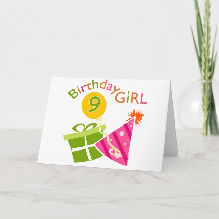 Girls 9th Birthday Card | Zazzle.com
