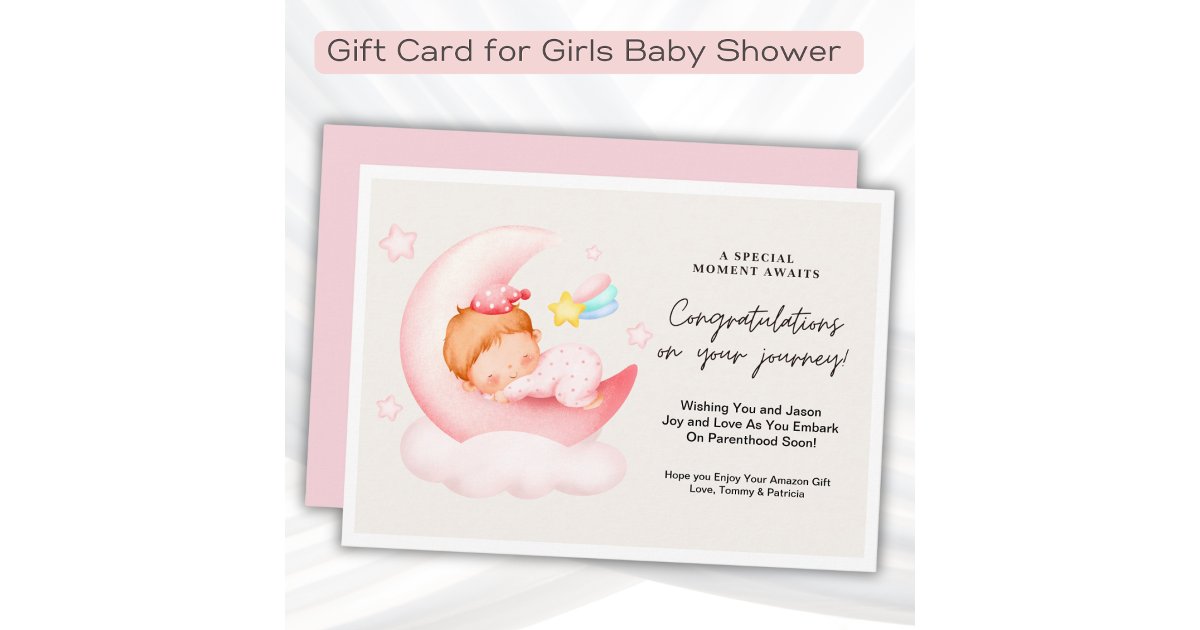 Girls Baby Shower Congratulations Gift Card | Zazzle