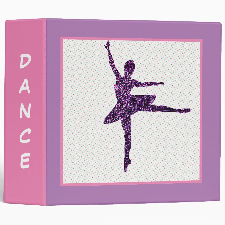 Girls Ballet Dancer Pastel Personalized 3 Ring Binder | Zazzle