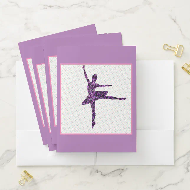 Girls Ballet Dancer Pastel Personalized Pocket Folder | Zazzle