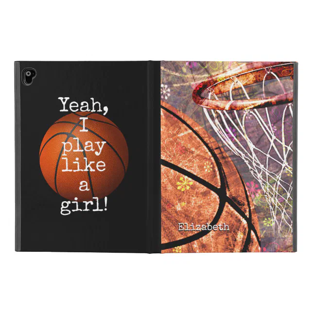 Girls' basketball and hoop I play like a girl iPad Pro 9.7" Case | Zazzle