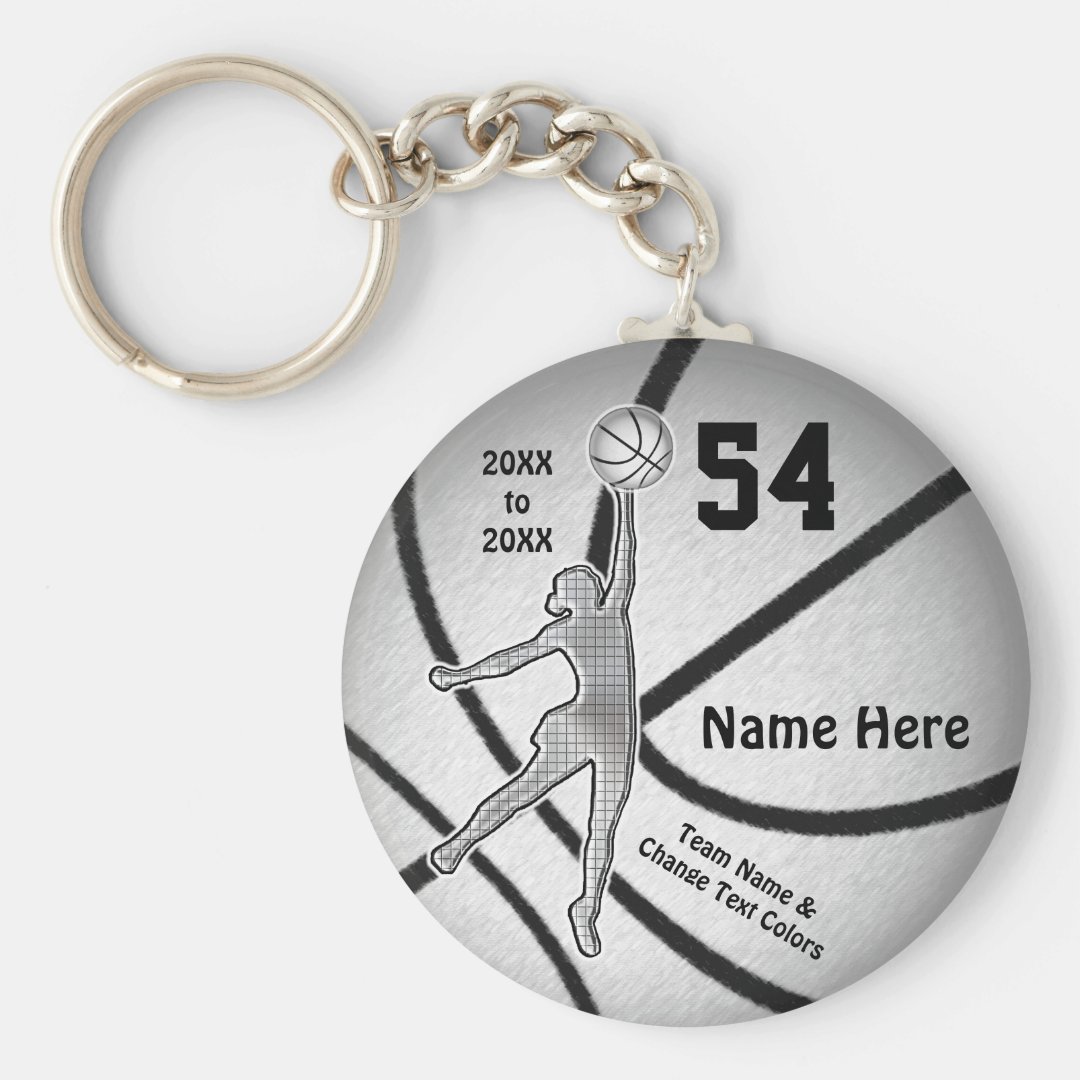 Girls Basketball Gifts with Your Text and Colors Keychain | Zazzle