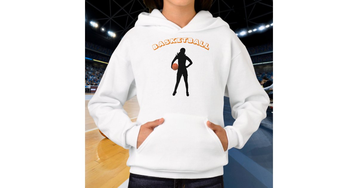 Girl's Basketball Hoodie with Name & Number | Zazzle