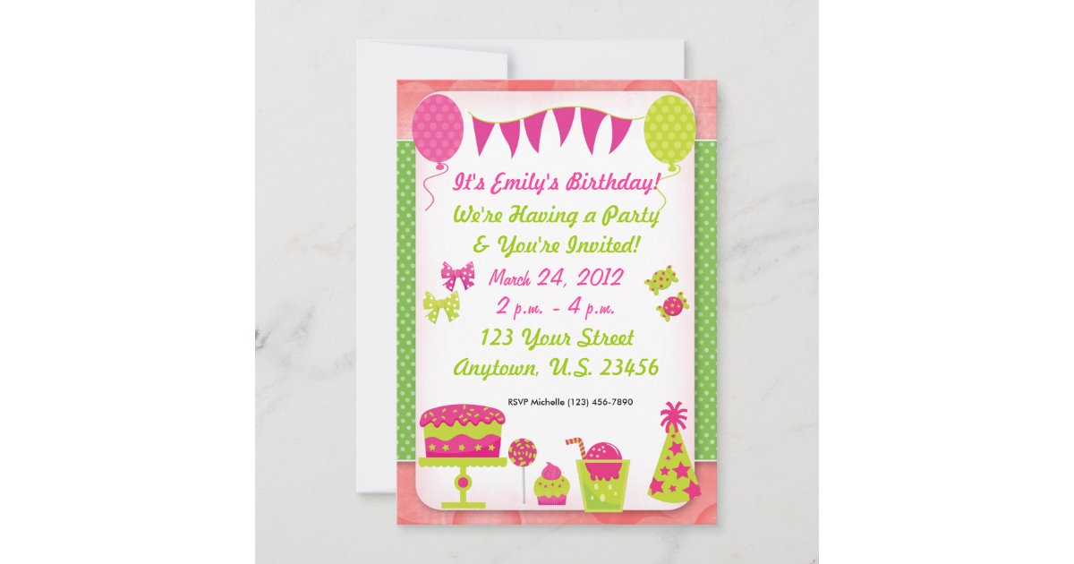 Girls Birthday Invitation | Zazzle