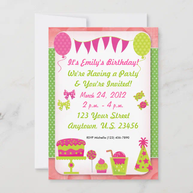 Girls Birthday Invitation | Zazzle