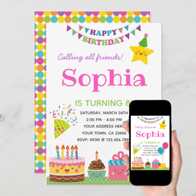 Girls Birthday Invitation | Zazzle