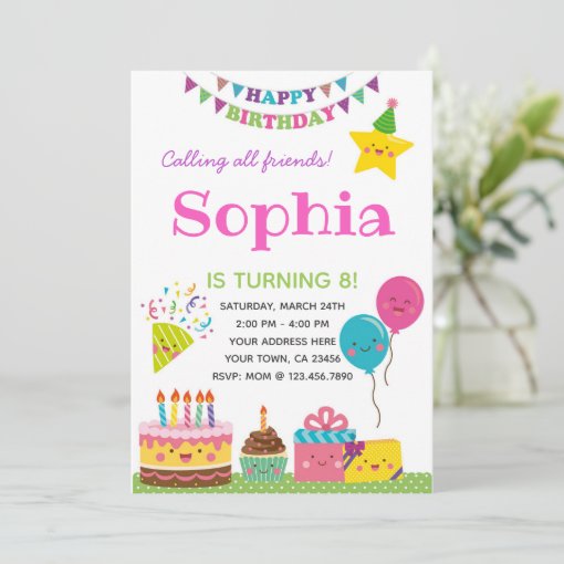 Girls Birthday Invitation | Zazzle