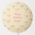 Girls Birthday Yellow Polka Dots And Balloons | Zazzle