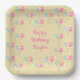 Girls Birthday Yellow Polka Dots And Balloons Paper Plates | Zazzle