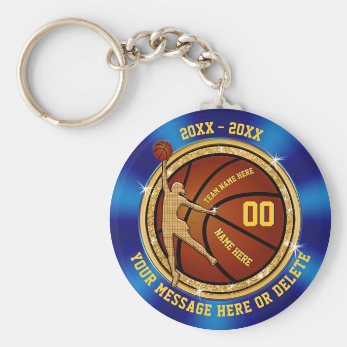 Girls Blue and Gold Cheap Basketball Keychains | Zazzle.com