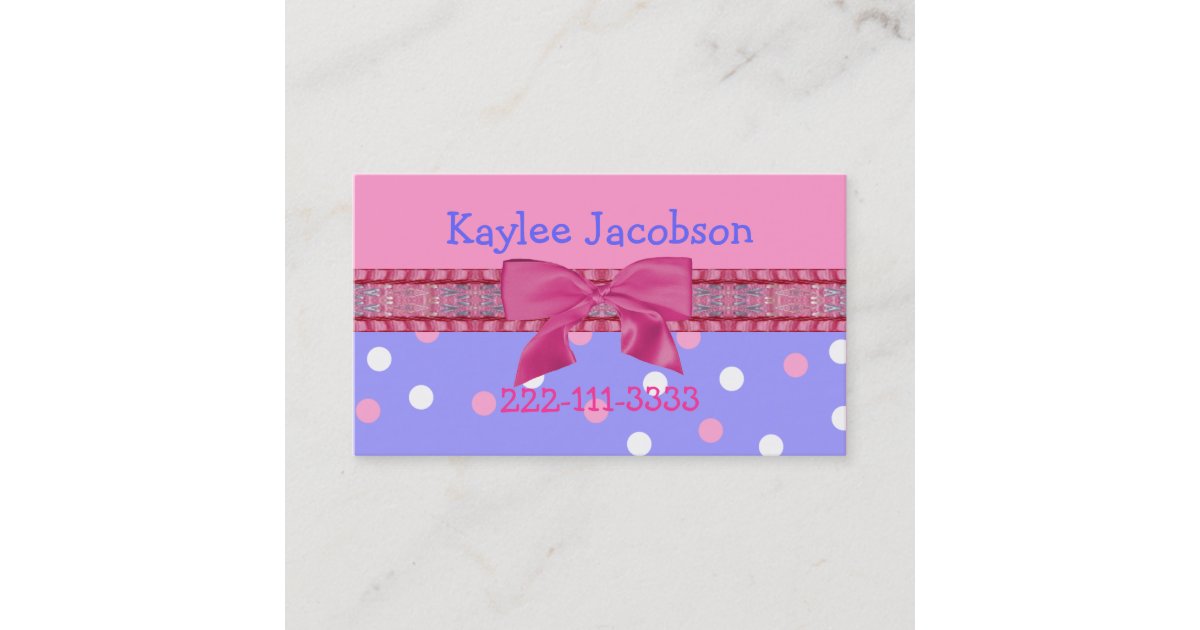 Girl's calling card / enclosure card | Zazzle