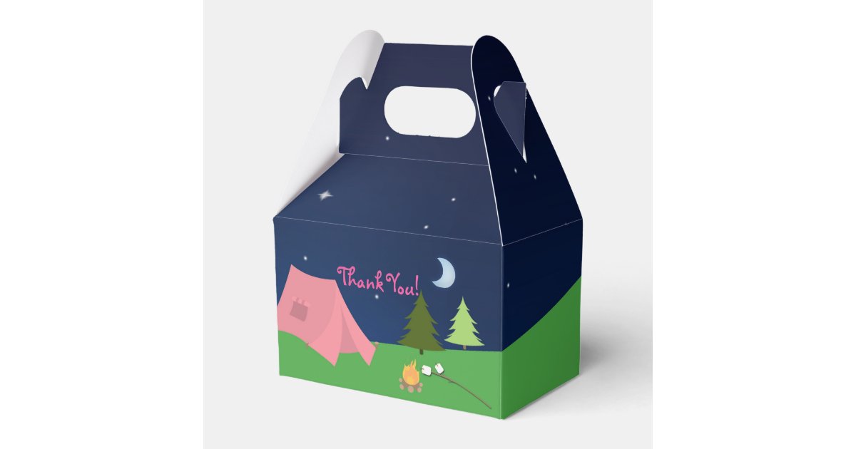Girls Camping Camp Out Birthday Party Favor Boxes | Zazzle