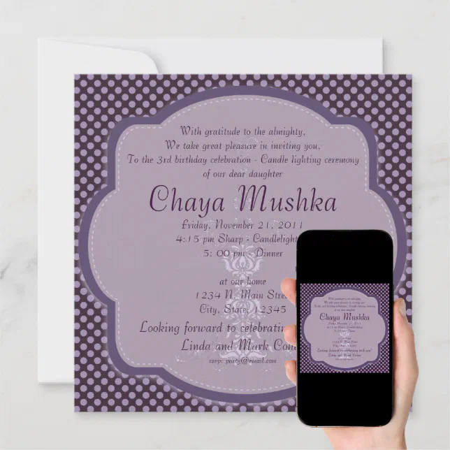 Girls Candlelighting Ceremony Invitation | Zazzle