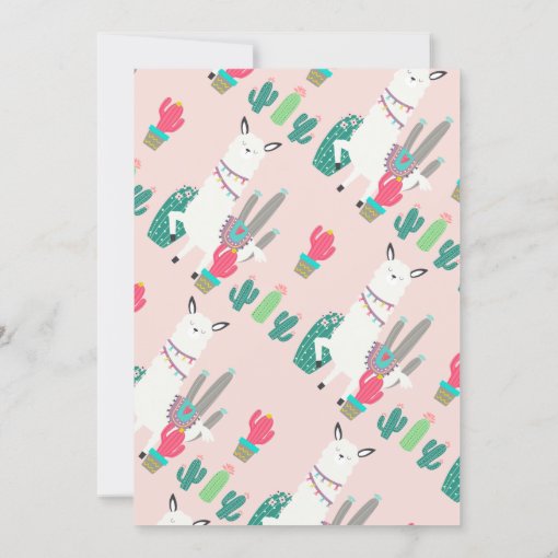 Girls Chalkboard Llama Fun Birthday Invitation | Zazzle