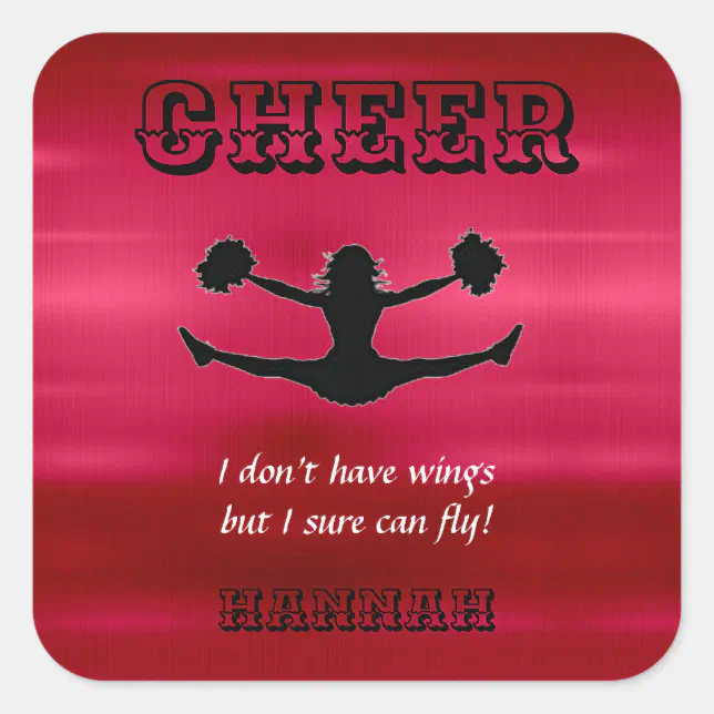 Girls Cheerleading Cheerleader Flyer Sticker | Zazzle