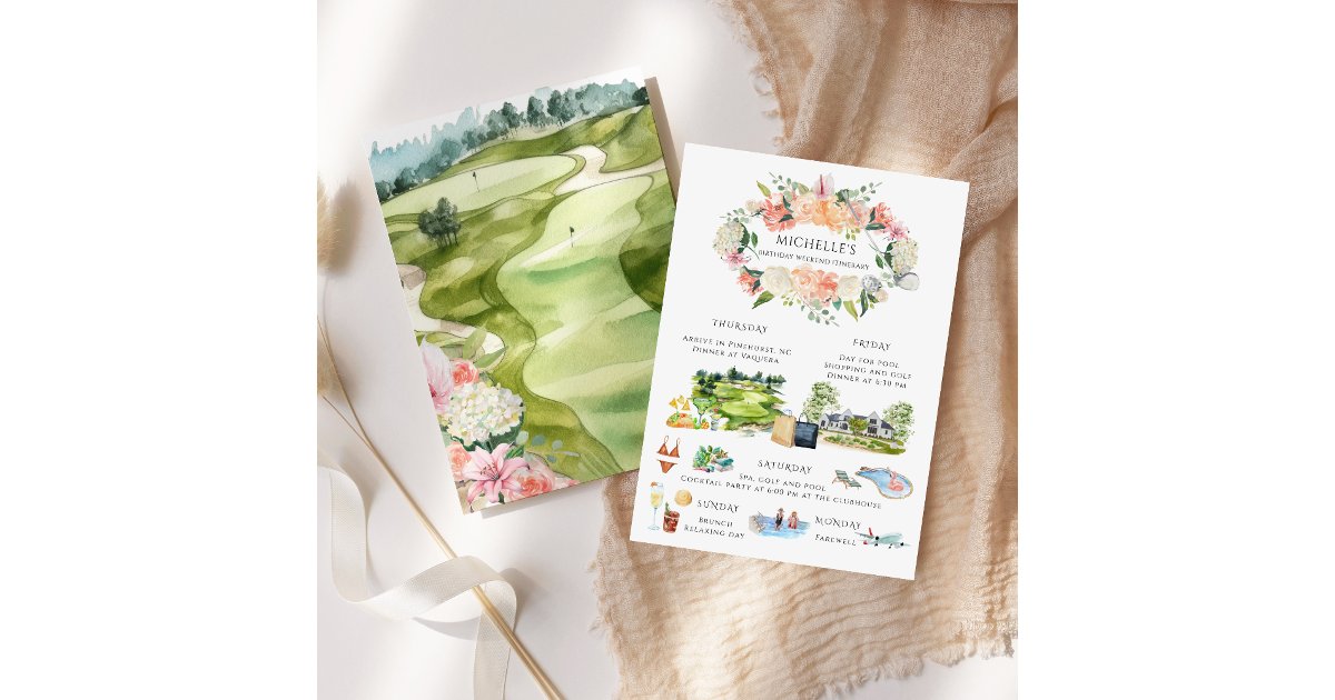 Girls Clubhouse Spa Weekend | Birthday Itinerary Invitation | Zazzle