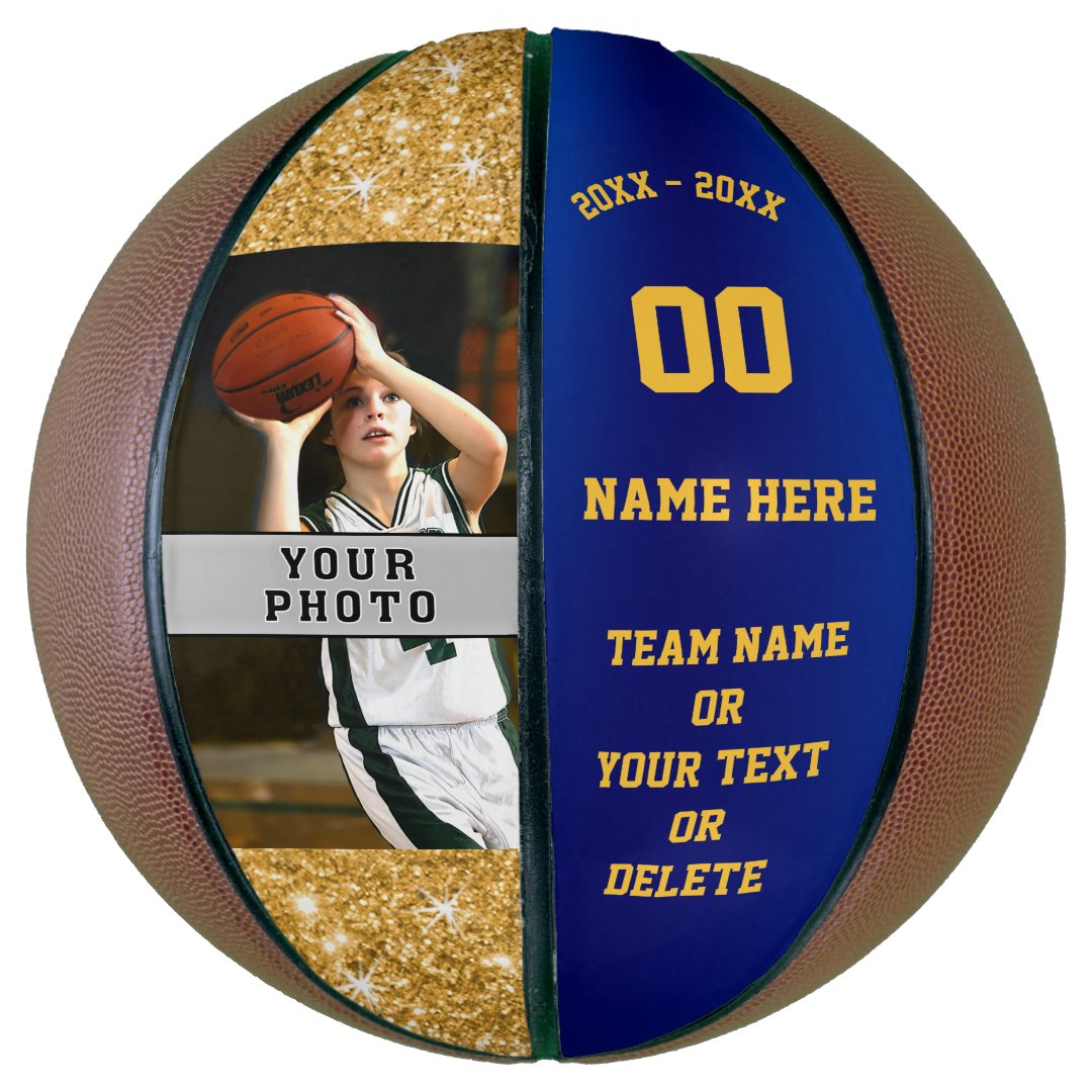 Girls Custom Printed Basketballs Your Photo, Text | Zazzle