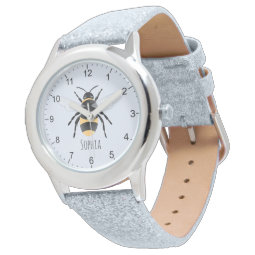 Girls Cute and Modern Bumblebee Bee Kids Watch | Zazzle
