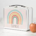 Girls Cute Boho Rainbow Kids School Metal Lunch Box | Zazzle