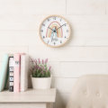Girls Cute Boho Watercolor Rainbow and Name Clock | Zazzle