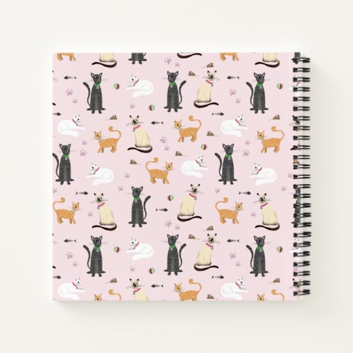 Girls Cute Ginger Tabby Cat Cartoon Name Kids Notebook | Zazzle