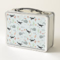 Girls Cute Ocean Sea Whale Kids School Metal Lunch Box | Zazzle