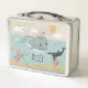 Girls Cute Ocean Sea Whale Kids School Metal Lunch Box | Zazzle