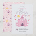Girls Cute Pink Princess Palace 6th Birthday Invitation | Zazzle