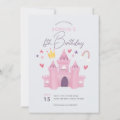 Girls Cute Pink Princess Palace 6th Birthday Invitation | Zazzle