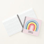 Girls Cute Pink Rainbow and Name Kids Notebook | Zazzle