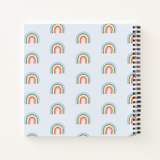 Girls Cute Pink Rainbow and Name Kids Notebook | Zazzle