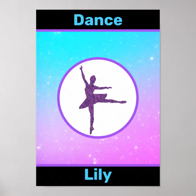 Girls Dance Pastel Personalized Poster | Zazzle