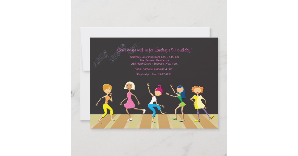 Girls Dancing Party Invitation | Zazzle