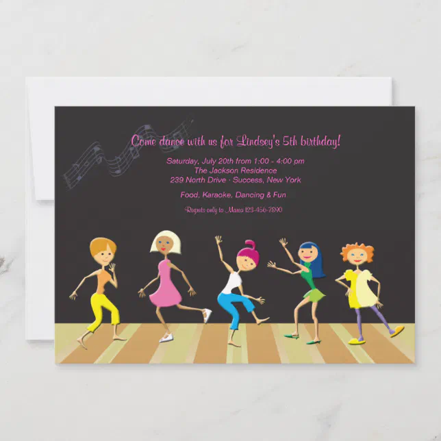 Girls Dancing Party Invitation | Zazzle