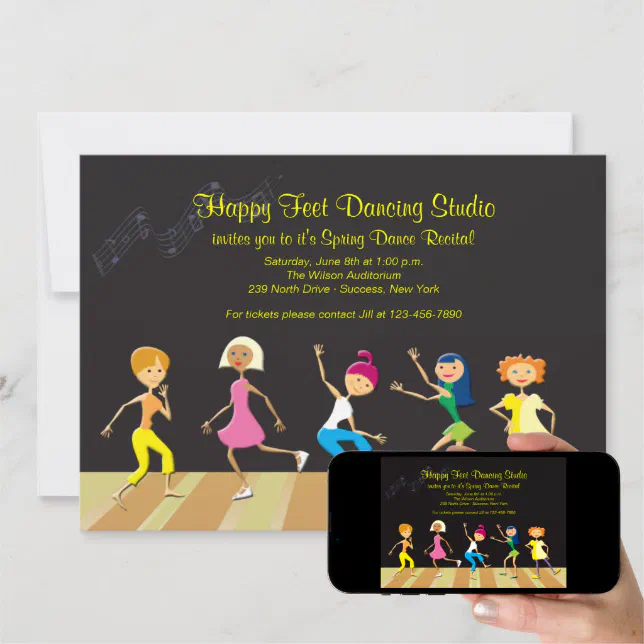 Girls Dancing Recital Invitation | Zazzle