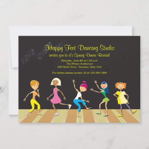 Girls Dancing Recital Invitation | Zazzle
