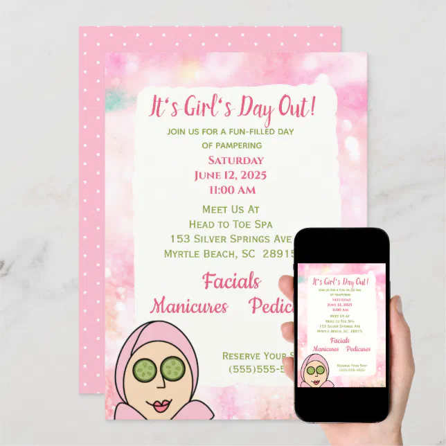 Girls Day Out Spa Invitation | Zazzle