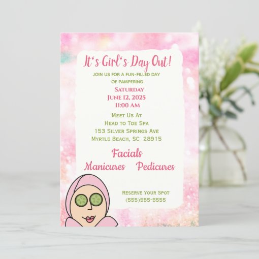 Girls Day Out Spa Invitation | Zazzle